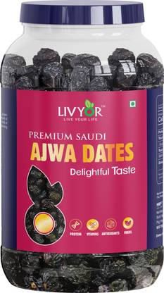 LIVYOR Premium Saudi Ajwa Dates | Khajoor | Khajur Dry Fruits | No ...