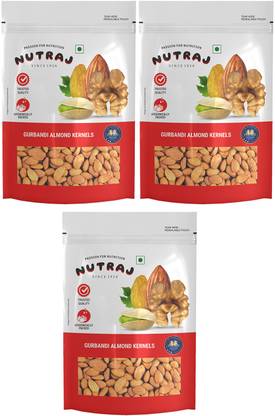 Nutraj Gurbandi Almonds 750g (250g x 3), Gurbandi Giri Badam, Dry Fruits Almonds Price in India ...