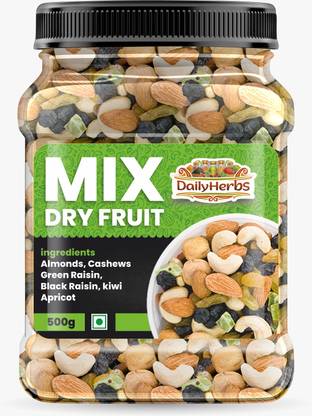 DAILYHERBS Mixed Dry fruits Almonds, Cashews, Raisins, Apricots, Kiwi ...