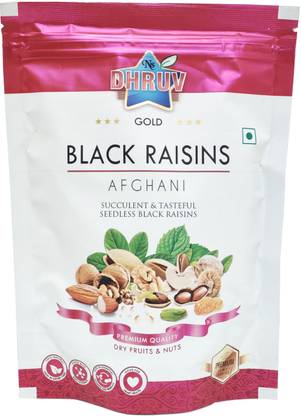 Dhruv Gold Afghani Black Raisins | Kali Drakh Raisins Price in India ...