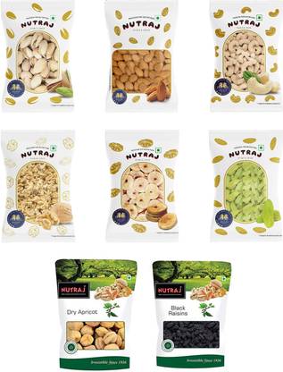 Nutraj Dry Fruits Combo with Black Raisin, Pistachios, Almonds, Cashews ...