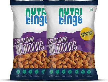 NUTRI BINGE Premium California Almonds, Whole, Raw, Natural, Unsalted ...