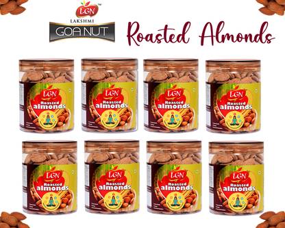 Saanvi Lgn Premium Californian Roasted & Salted Almonds Jar 2 kg (Pack Of 8)(Value Pack) Almonds ...