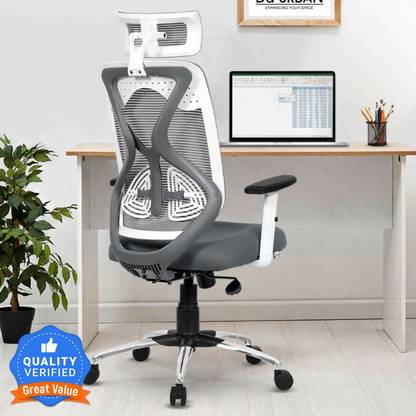 Da URBAN Merlion Grey High Back Ergonomic Mesh Office Mesh Office ...