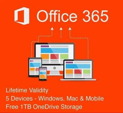 MICROSOFT Office 365 Professional Plus For 5 Users/PC (Lifetime)+5TB ...