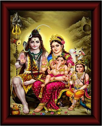 SNDArt Lord Shiva And Parvati Modern Art Painting With Frame Digital ...