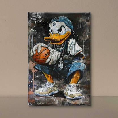 saf Basketball Player Donald Duck pop art Canvas 24 inch x 18 inch ...