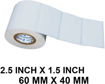 Inkkwood 2.5 x 1.5 Direct Thermal Barcode Label Sticker 60x40mm 500 ...