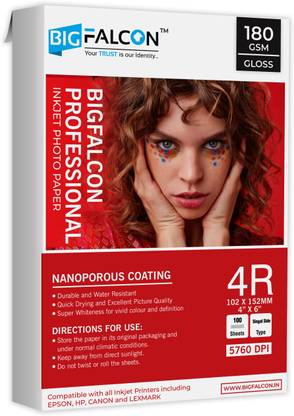 Flipkart.com | BIGFALCON Professional 180 GSM 4R (4X6 Inch) 100 Sheet ...