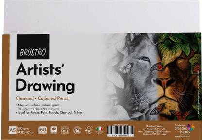 Flipkart.com | BRuSTRO Artists Pack of 60 Sheets, Unruled, A5, 160 gsm ...