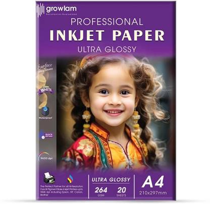 Flipkart.com | Growlam Ultra Glossy ਬਿਨਾ ਲਕੀਰਾਂ ਵਾਲਾ A4 Size Photo ...