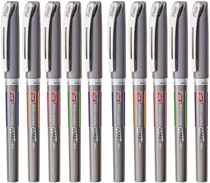FLAIR Writometer Jumbo Ball Pen Combo Pack|Stainless Steel Tip |5 Blue ...