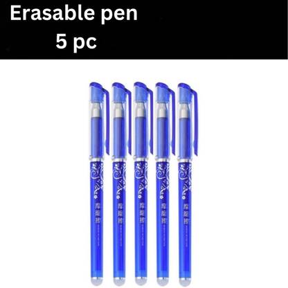 Extraposh Blue Erasable Gel Pen with attached Magic Wipe Eraser (5pc ...