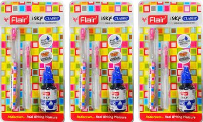 FLAIR Inky Series Classic Liquid Ink Fountain Pen Blister Pack | Easy ...