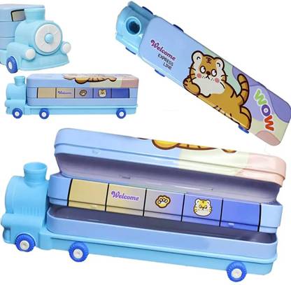 Flipkart.com | Mira Farmcraft Train Shaped Stationery Geometry Box Kids ...