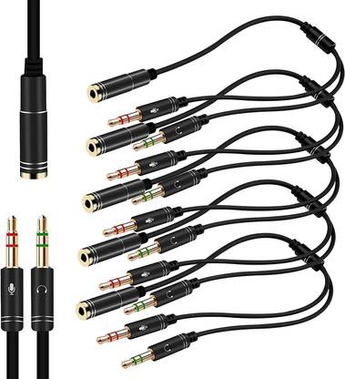 ASTOUND Black Pro 3.5mm Stereo TRRS Dual Microphone & Headset Adapter ...