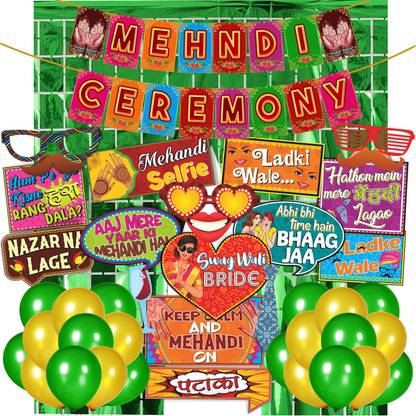 Wobbox Mehendi Photo Booth Props, Banner, Mehndi Ceremony, Mehndi ...
