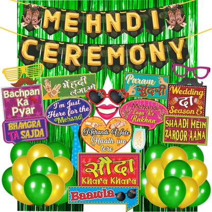 Wobbox Mehendi Photo Booth Props, Banner, Mehndi Ceremony, Mehndi ...