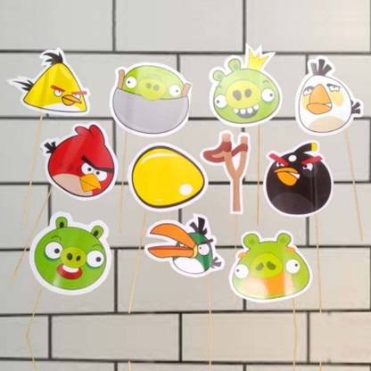 Partywala Angry Birds Theme Party Stick Props Set Of 11Pcs Photo Booth ...