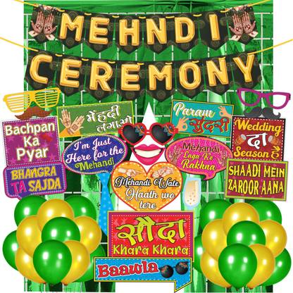 Wobbox Mehendi Photo Booth Props, Banner, Mehndi Ceremony, Mehndi ...