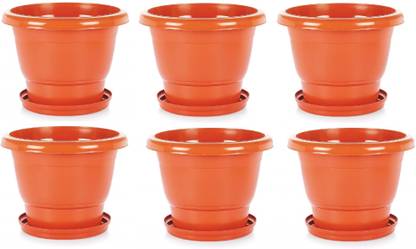 Varshney Gardening 12 inch round flower pots terracotta heavy duty ...
