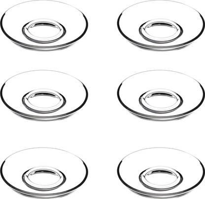 VVSS Clear Glass Saucers for Serving Tea Coffee Snacks (Transparent ...
