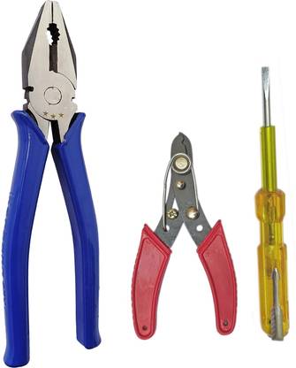 Inditrust Heavy duty Plier wire cutter and electric tester 3pc set ...