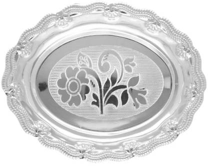 Sri Jagdamba Pearls 54 Grams Traditional Flower Design Thali Silver ...