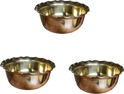 Craft World Brass Puja Kuncha Gina for Home Personal Use(3 Pieces)L-8CM ...