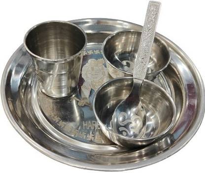dhanak Bhog Thali Set_with Laddu Gopal Image_Set of 5 Pieces_Plate (6 ...