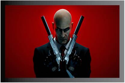 Hitman Game Frame Poster For Room Synthetic Wood Gloss Lamination F10 ...