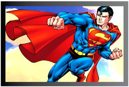Superman Frame Poster For Room Synthetic Wood Gloss Lamination F19 ...