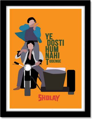 Sholay Movie Framed Poster for room and home decoration, Bollywood ...
