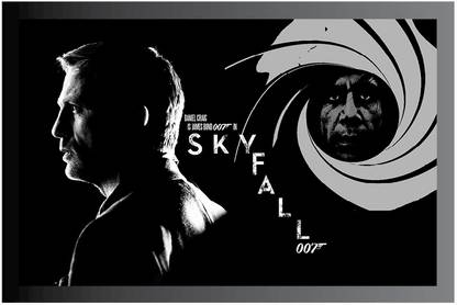 James Bond 007 Movie Frame Poster For Room Synthetic Wood Gloss ...