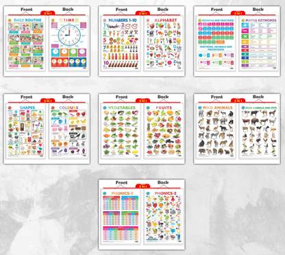 2 IN 1 DAILY ROUTINE AND TIME, 2 IN 1 ALPHABET AND NUMBER 1-10, 2 IN 1 ...