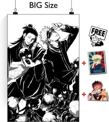 Jujutsu Kaisen Gojo And Geto Black And White poster | Gojo and Geto ...