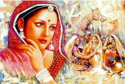 Rajasthani Photo Frame | Rajasthani Painting Fine Art Print - Abstract ...