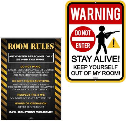Room Rules Do Not Enter Posters - Set of 2 Fine Art Print - Quotes ...