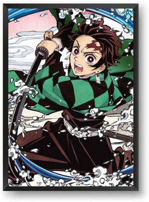 ANIME POSTER FRAME TANJIRO ( DEMON SLAYER ) Wall Poster Frame For Home ...