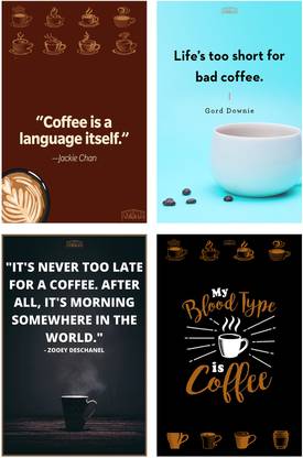 Coffee Appreciation Posters - Self-adhesive - Set of 4 posters - For ...
