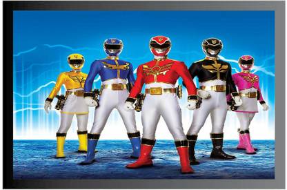 Power Rangers Frame Poster For Room Synthetic Wood Gloss Lamination F22 ...