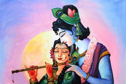 Cute Shri Krishna Wall poster for room scenery sticker for hall living ...