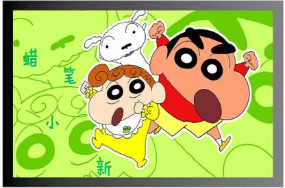 Shin Chan Frame Poster For Room Synthetic Wood Gloss Lamination F2 ...