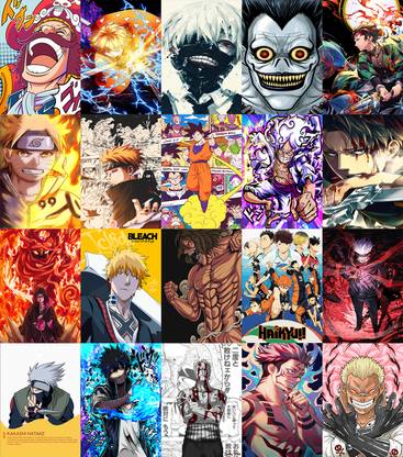 Set of 20 mix anime wall poster | 300 GSM Poster | mix anime wall ...
