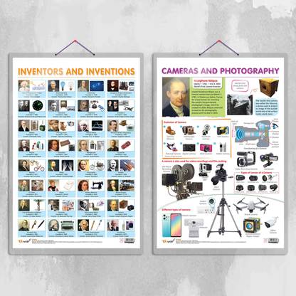 INVENTORS AND INVENTIONS and CAMERAS AND PHOTOGRAPHY Chart | Combo of 2 ...