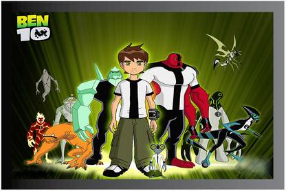 Ben 10 Poster with Frame Gloss Lamination M20 Paper Print - Animation ...
