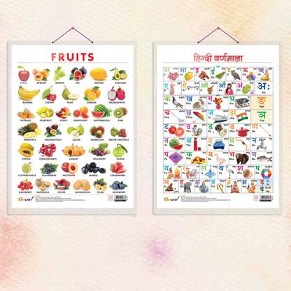 FRUITS CHART HARD LAMINATED and HINDI VARNMALA CHART HARD LAMINATED ...