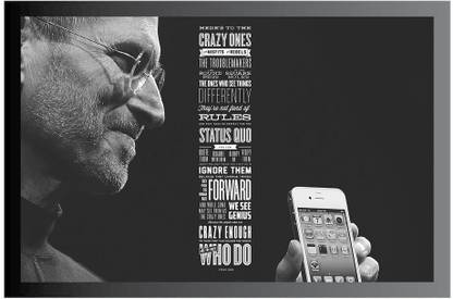 Steve Jobs Frame Poster For Room Synthetic Wood Gloss Lamination F19 ...
