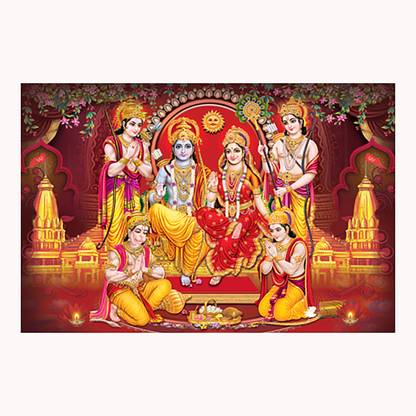 Ayodhya Ram Mandir Poster | Shri Ram Darbar Poster Sparkle Coated Self ...