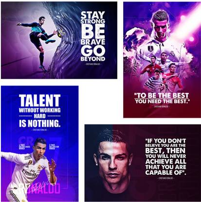 Cristiano Ronaldo Motivational Quotes Wall Posters,( Football, Sports ...